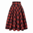 Skirts for Women High Button A Line Pleated Skirt Trendy Vintage ...