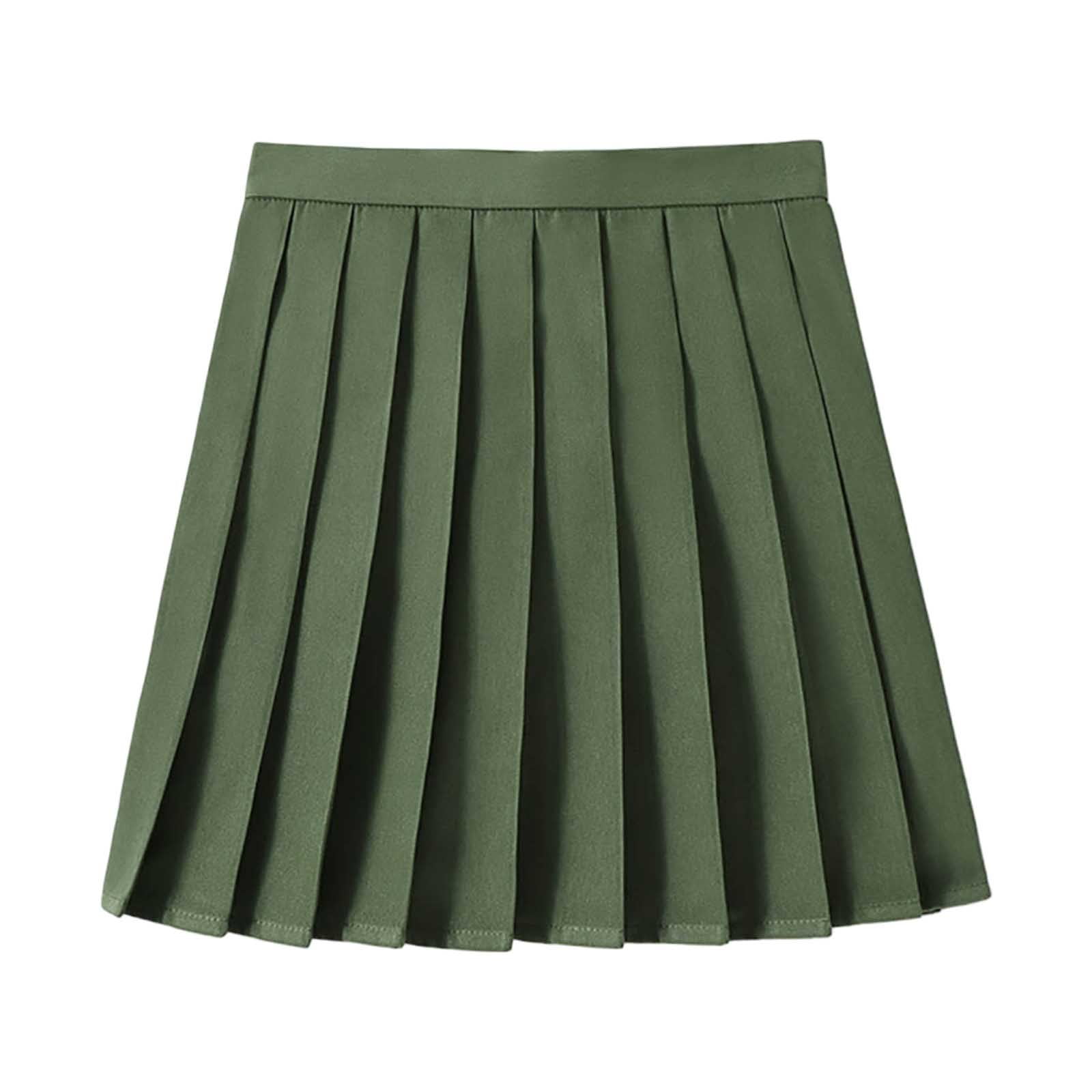 Skirts for Women Trendy High Waist Pleated Skirt A Line Solid Color ...