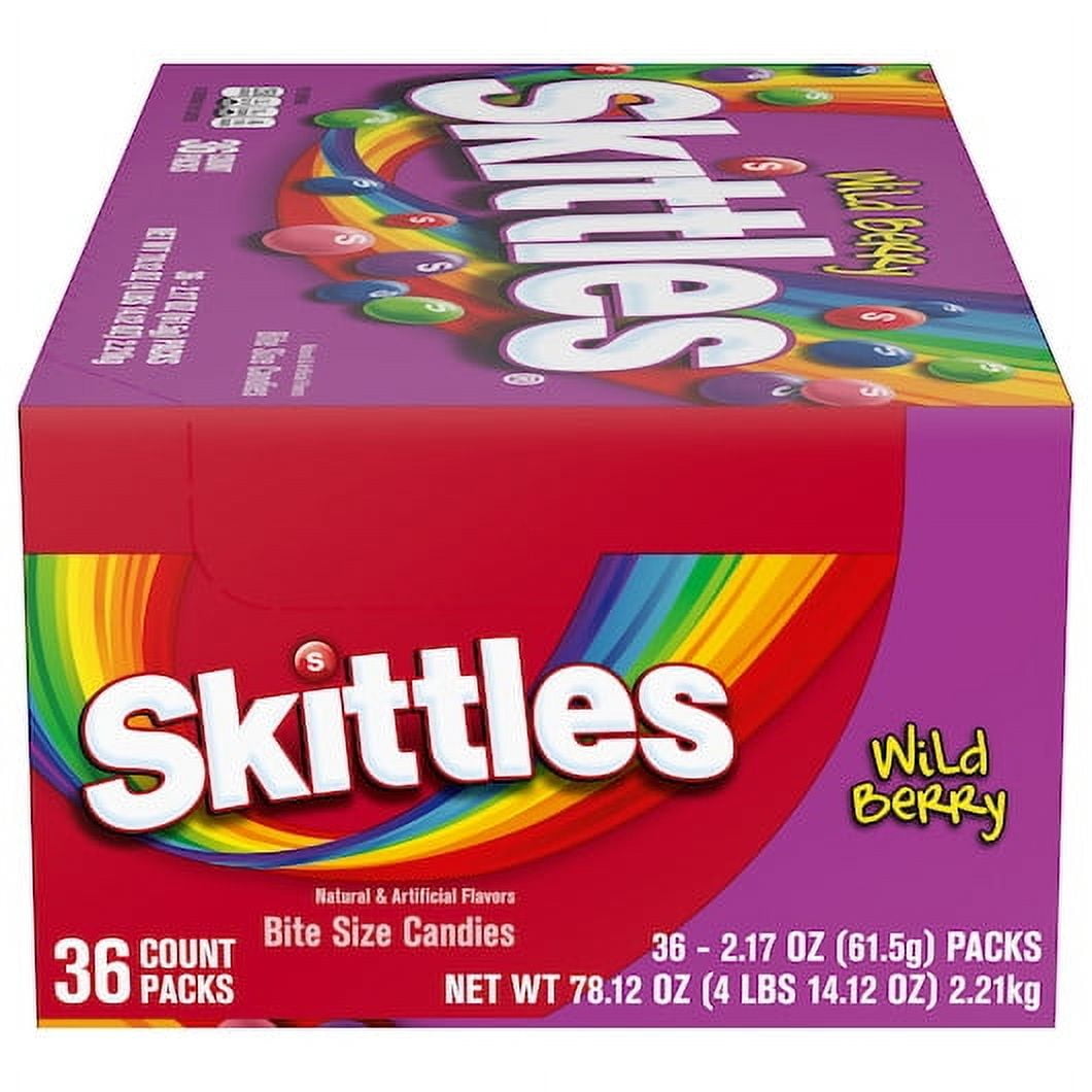 Skittles Bite Size Wild Berry Candy, 2.17 Ounce, 36 Per Box, 10 Per ...