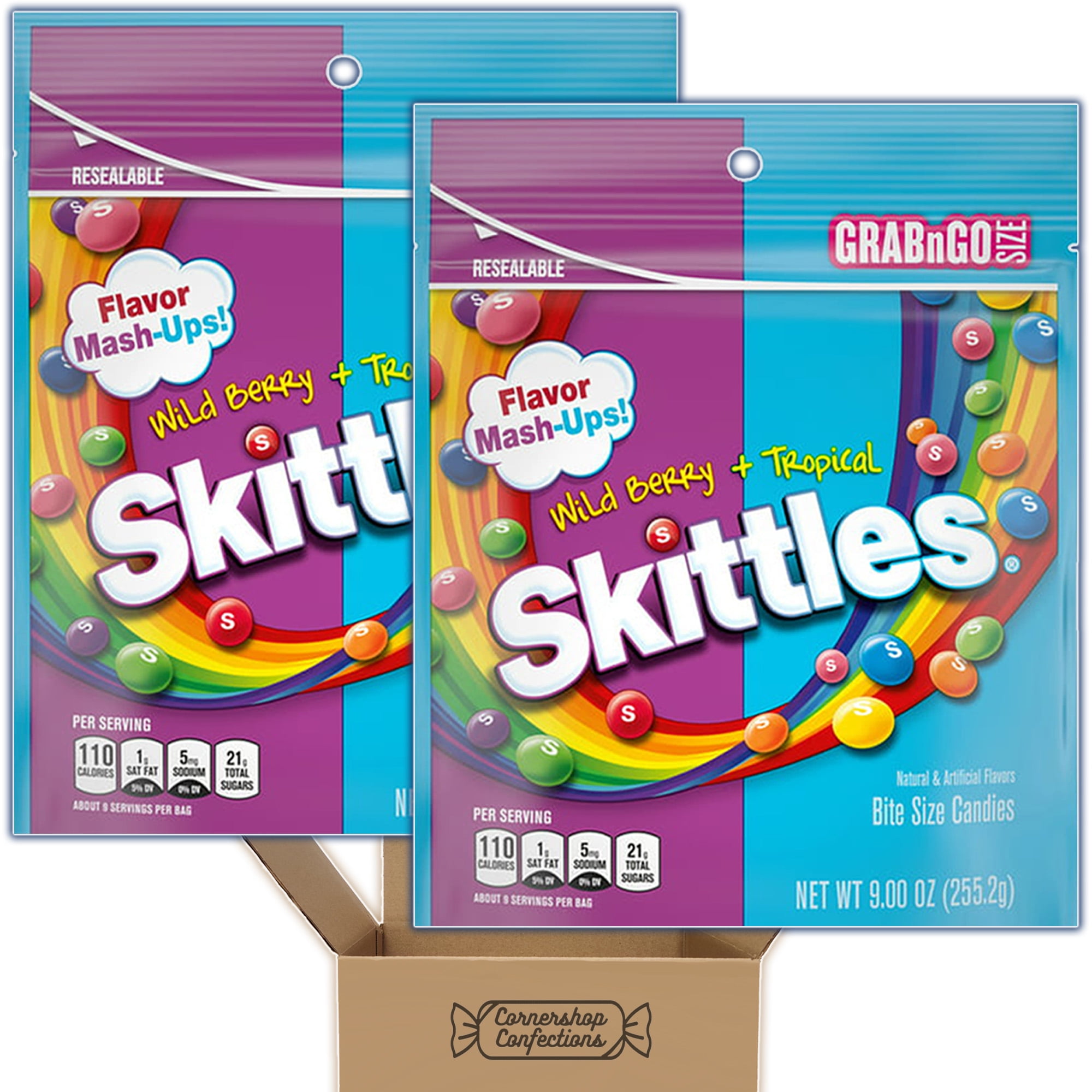 Skittles Bundle Pack - Mash Ups - 2 Individually Sealed 9 Ounce Bags ...