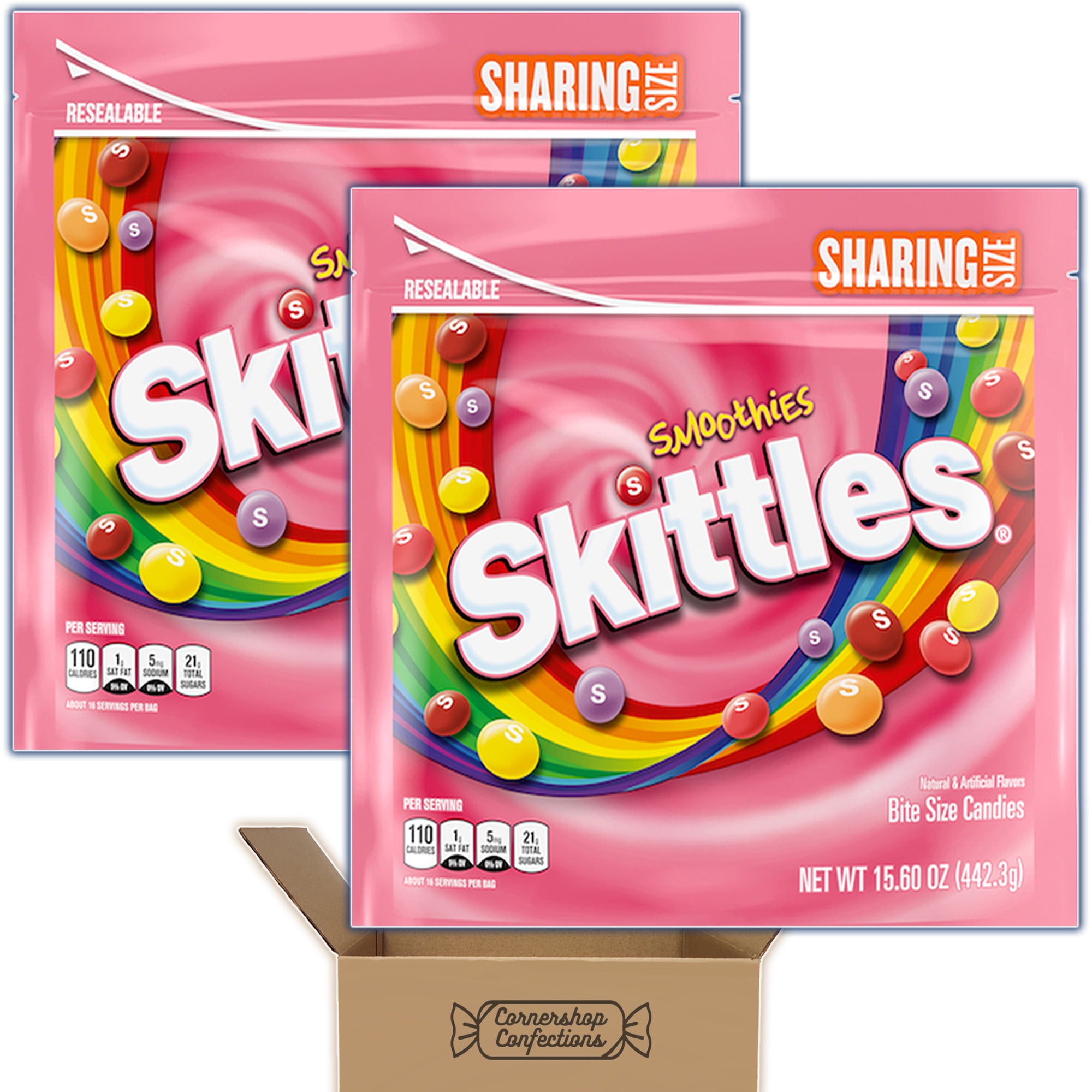 Skittles Bundle Pack - Smoothies - 2 Individually Sealed 15.60 Ounce ...