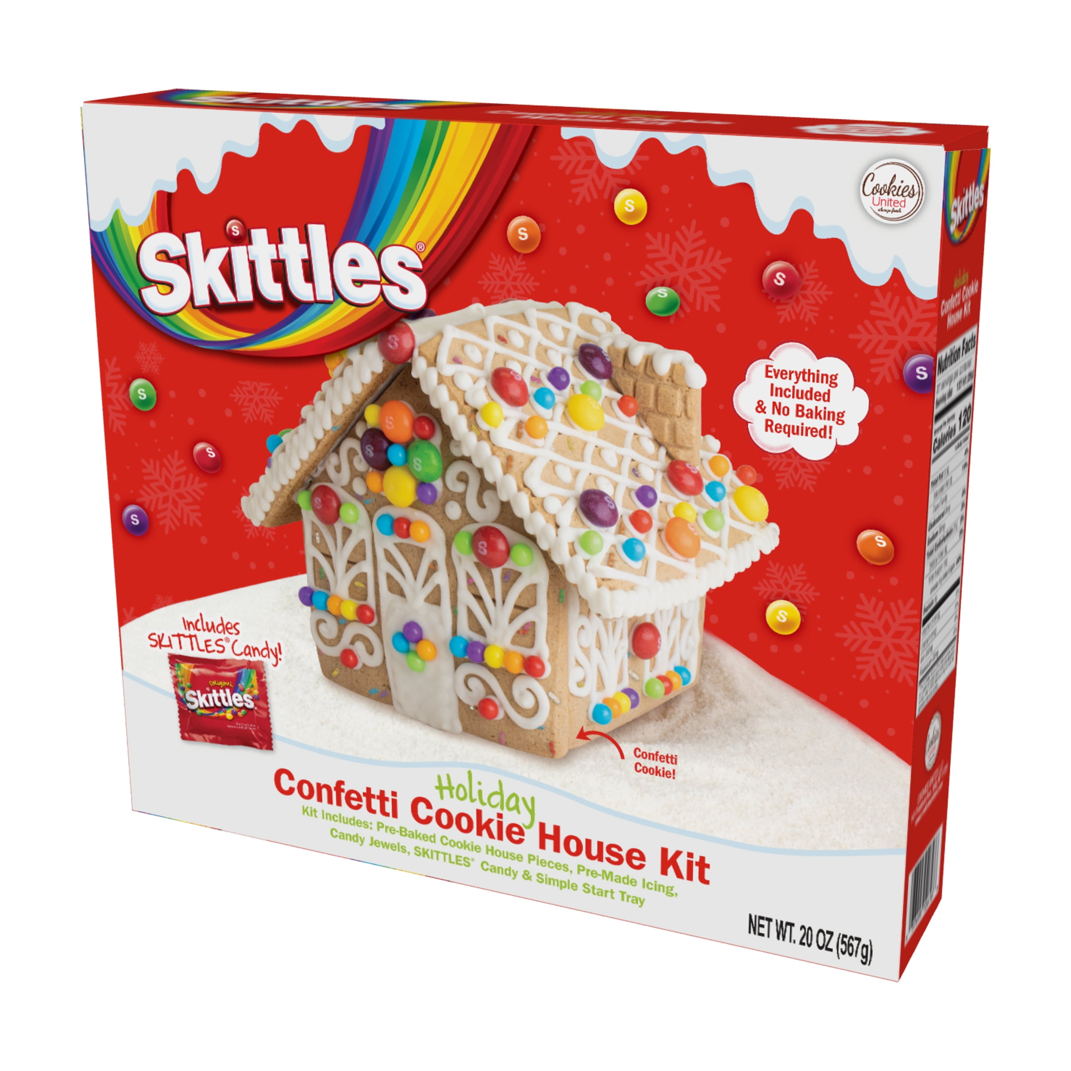 Skittles Holiday Confetti Cookie House Box Kit, 20oz, 1 Count - Walmart.com