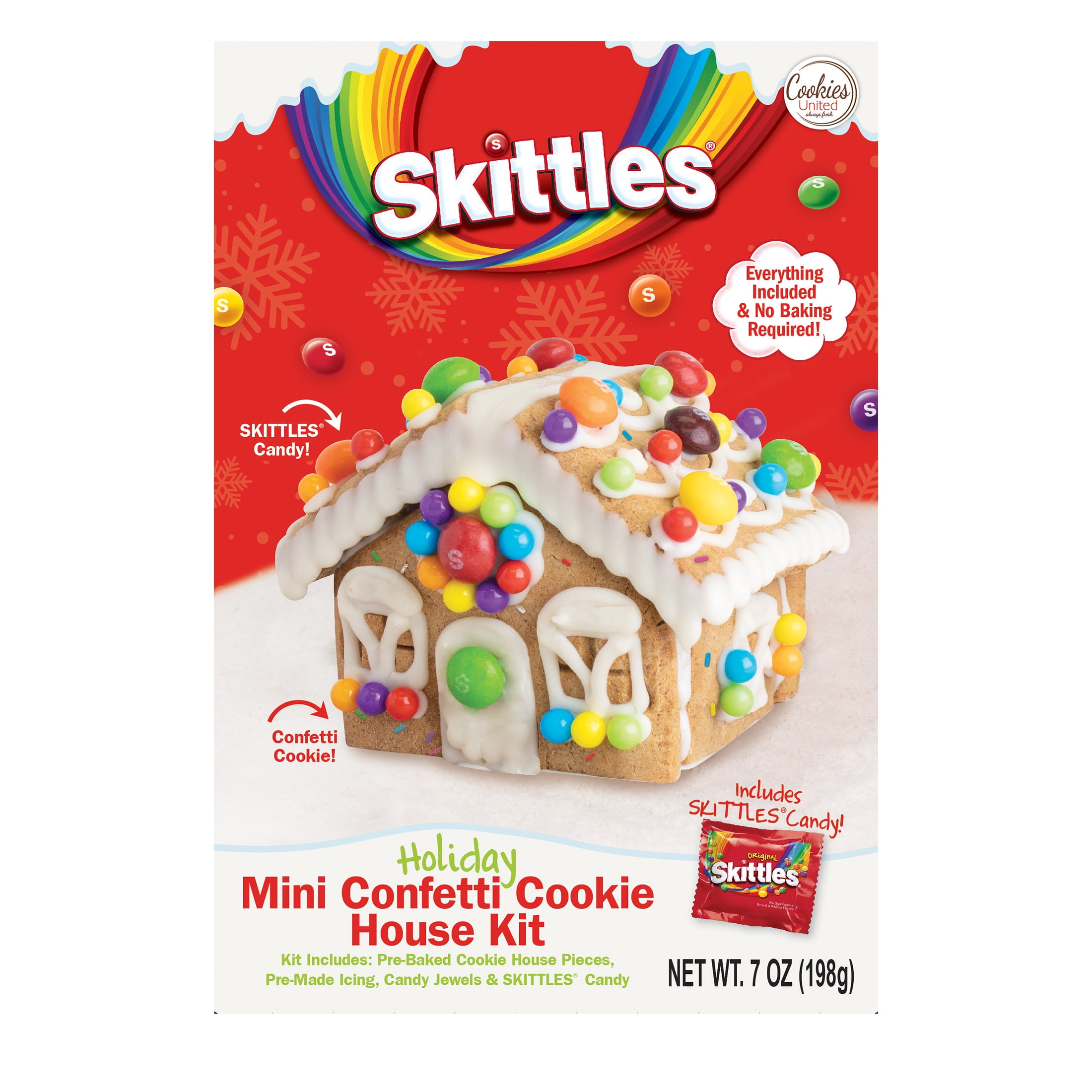 DIY Skittles Mini Confetti Cookie House Kit, 7oz, Shellfish-Free ...