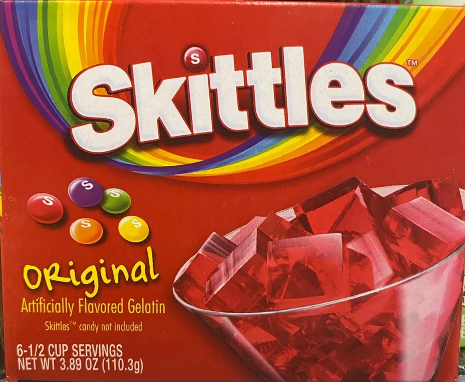 Skittles ORIGINAL Flavored Jello Gelatin Dessert Mix 3.89 oz Box - FREE ...