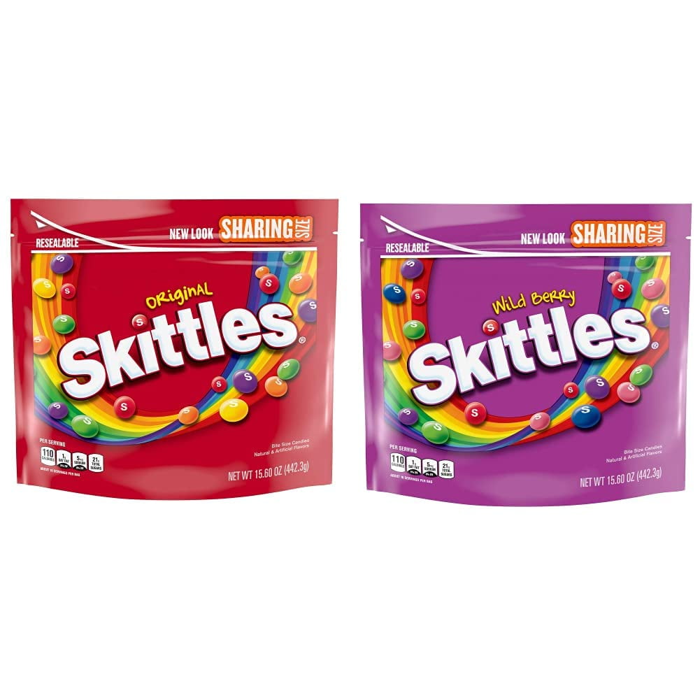 Skittles Original Candy Sharing Size Bag, 15.6 Ounces Skittles, Wild ...