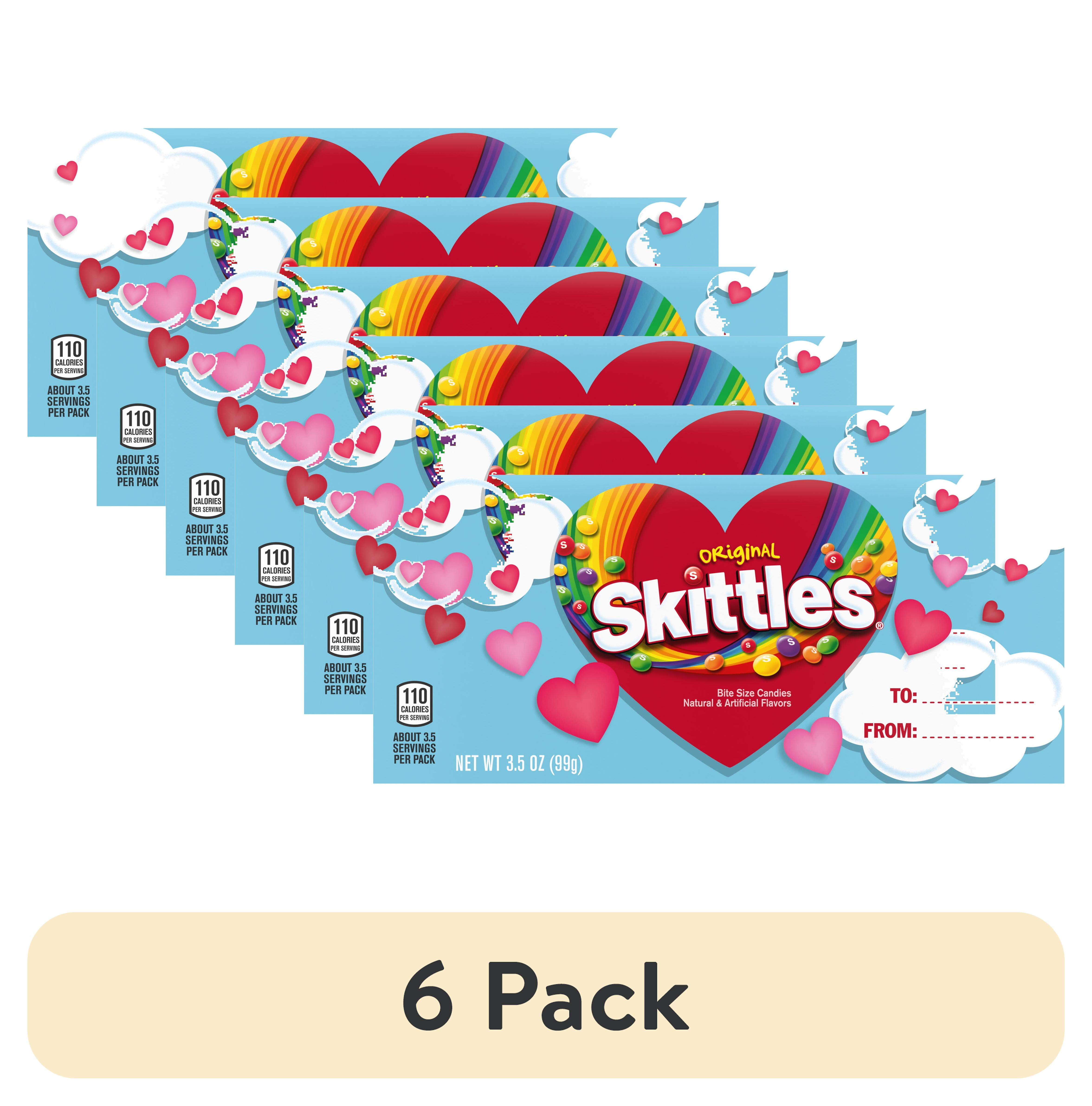 (6 pack) SKITTLES Original Chewy Valentines Day Candy Gift Box - 3.5 oz ...