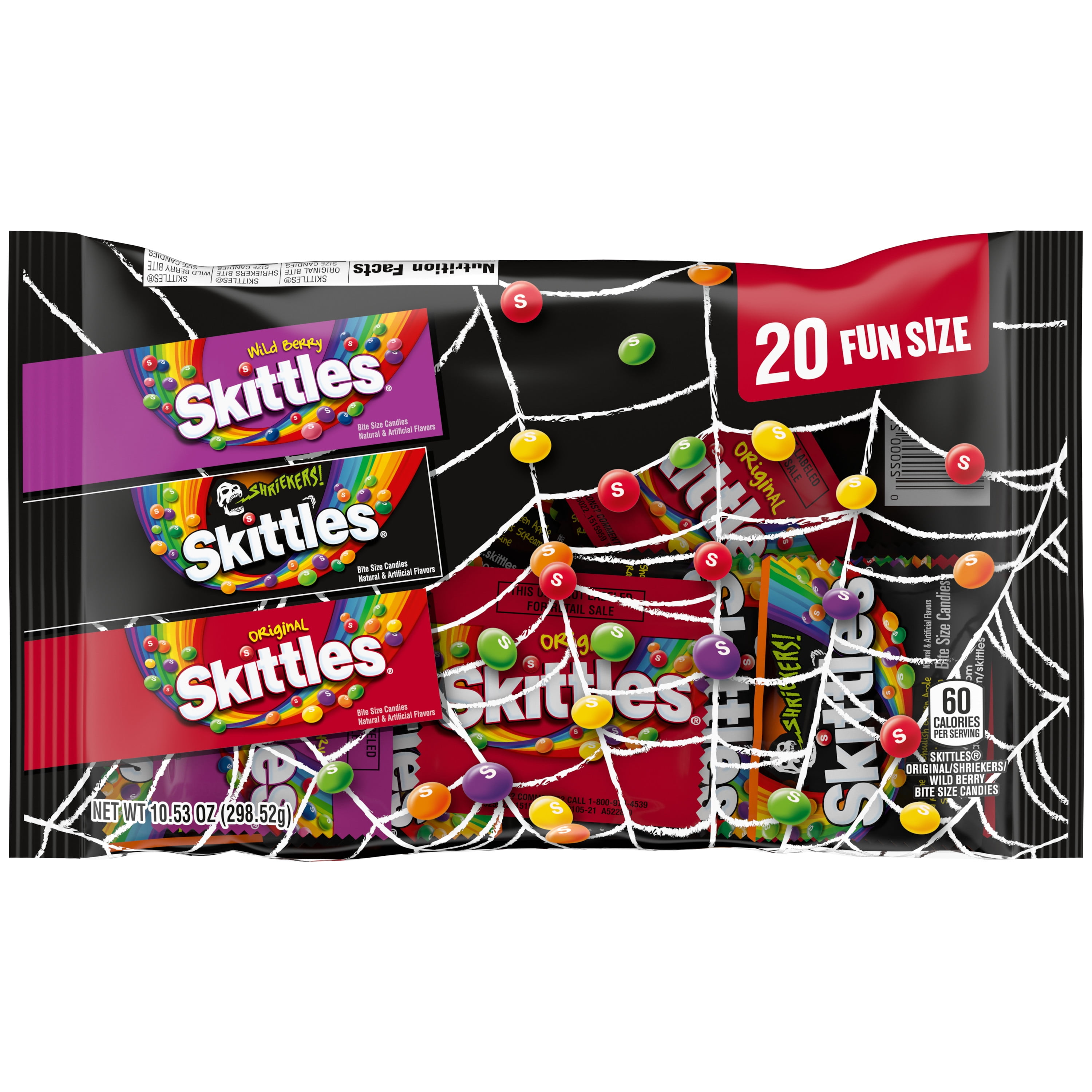 Skittles Original, Wild Berry & Shriekers Fun Size Chewy Halloween ...