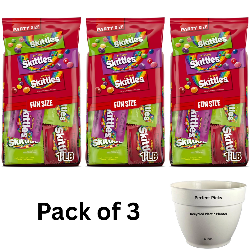 Skittles Original, Wild Berry & Sour Fun Size Chewy Candy, Party Size - 26.46 oz Bulk Bag ( 3 ...