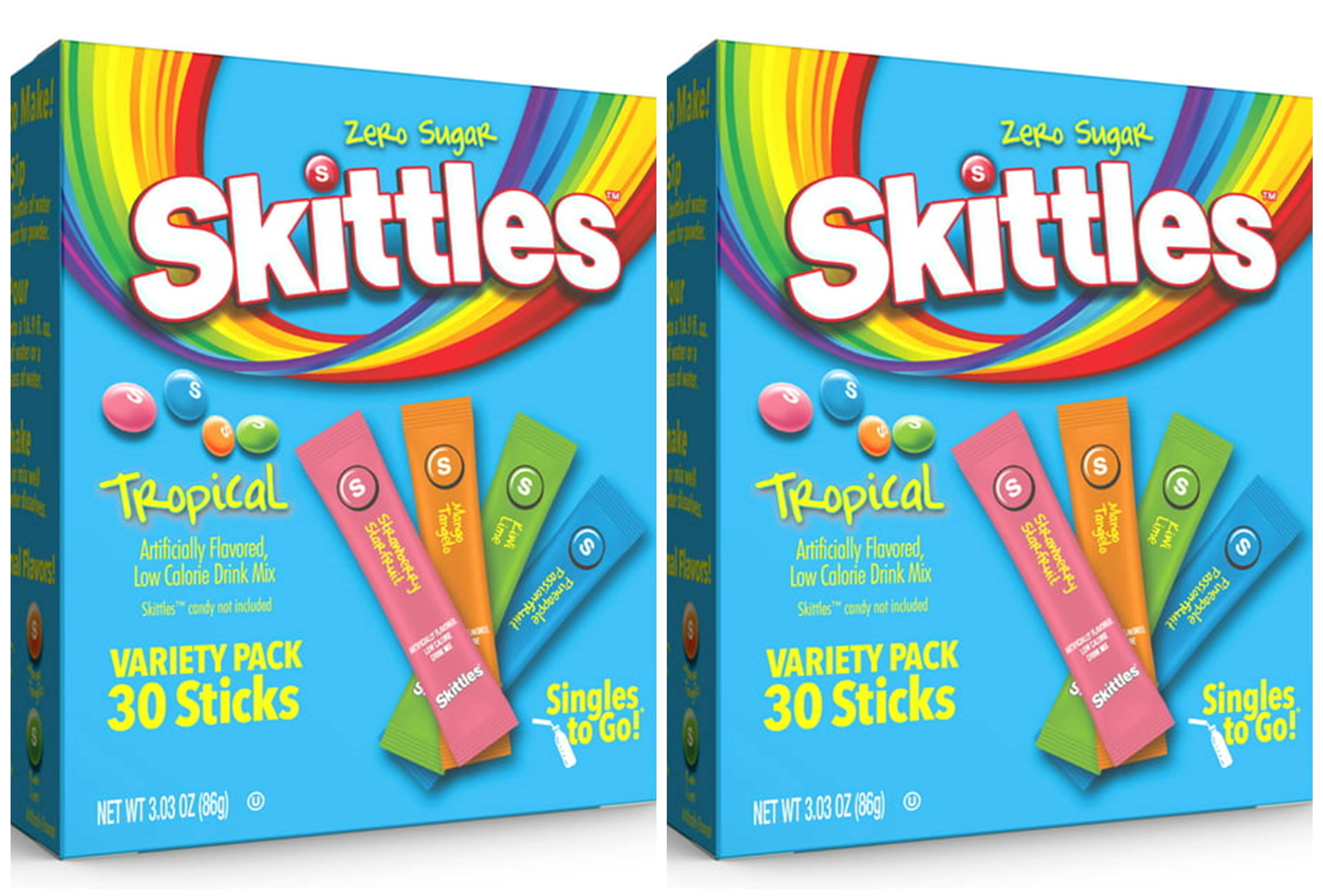 Skittles Singles To Go Tropical Flavors Variety Pack, 2 Packs, Powdered ...