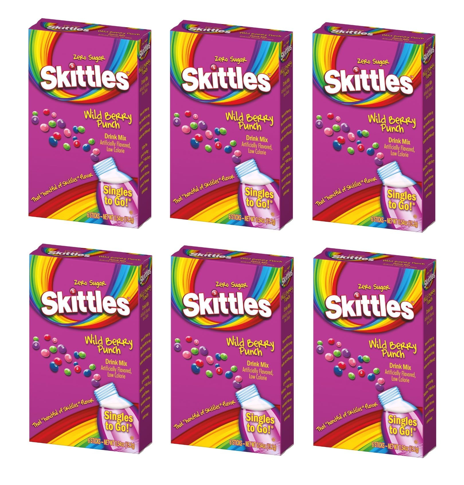 Skittles Singles To Go Drink Mix, Wild Berry Punch, 6 Pack, 6 Count ...