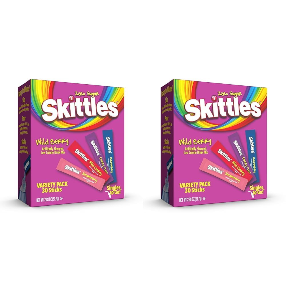 Skittles Singles To Go Wild Berry Variety Pack, Watertok Powdered Drink ...