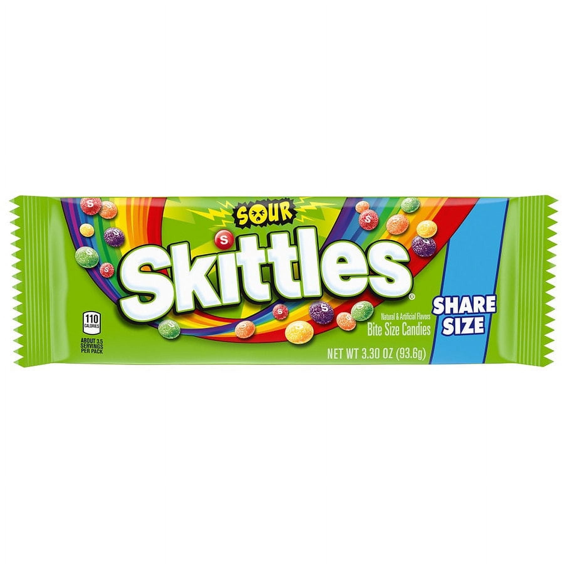 Skittles Sour Candy Share Size Lemon 3.3 oz - Walmart.com