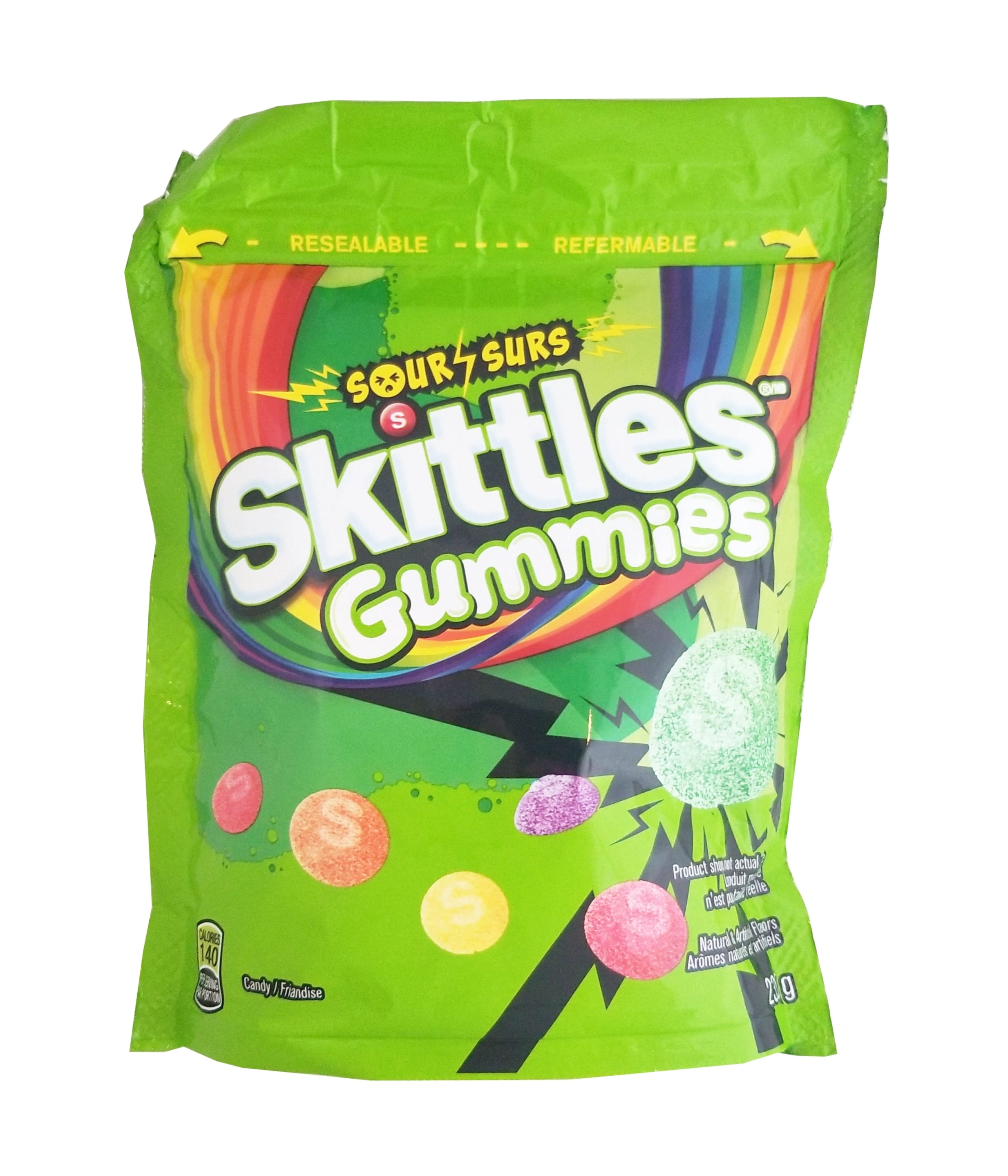 Skittles Sours Gummies Candy, 235g/8.2 oz Bag {Imported from Canada ...