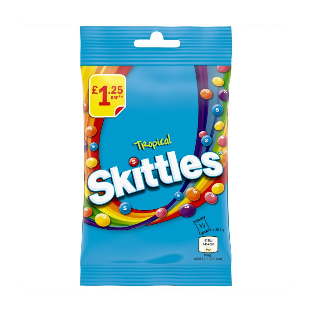 Skittles Tropical 109g - SOLD BY SENTOGO INC - BRITISH VERSION AND ...