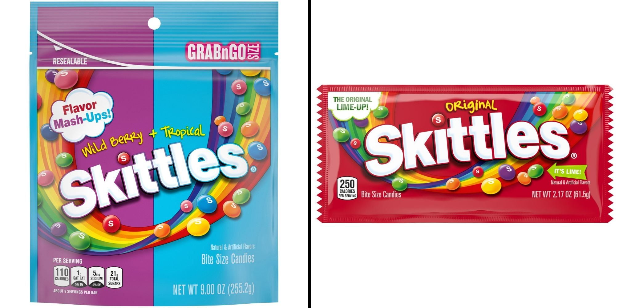 Skittles Wild Berry & Tropical Flavor Mash-Ups Grab n Go Size 9 oz ...