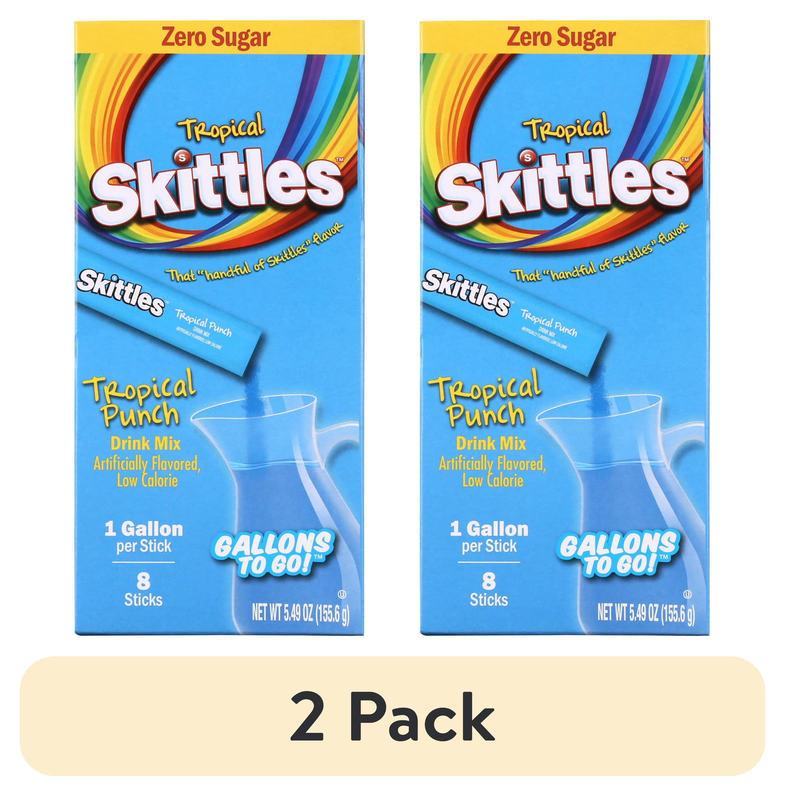 (2 pack) Skittles Zero Sugar Gallons-to-Go Powdered Drink Mix, Tropical ...