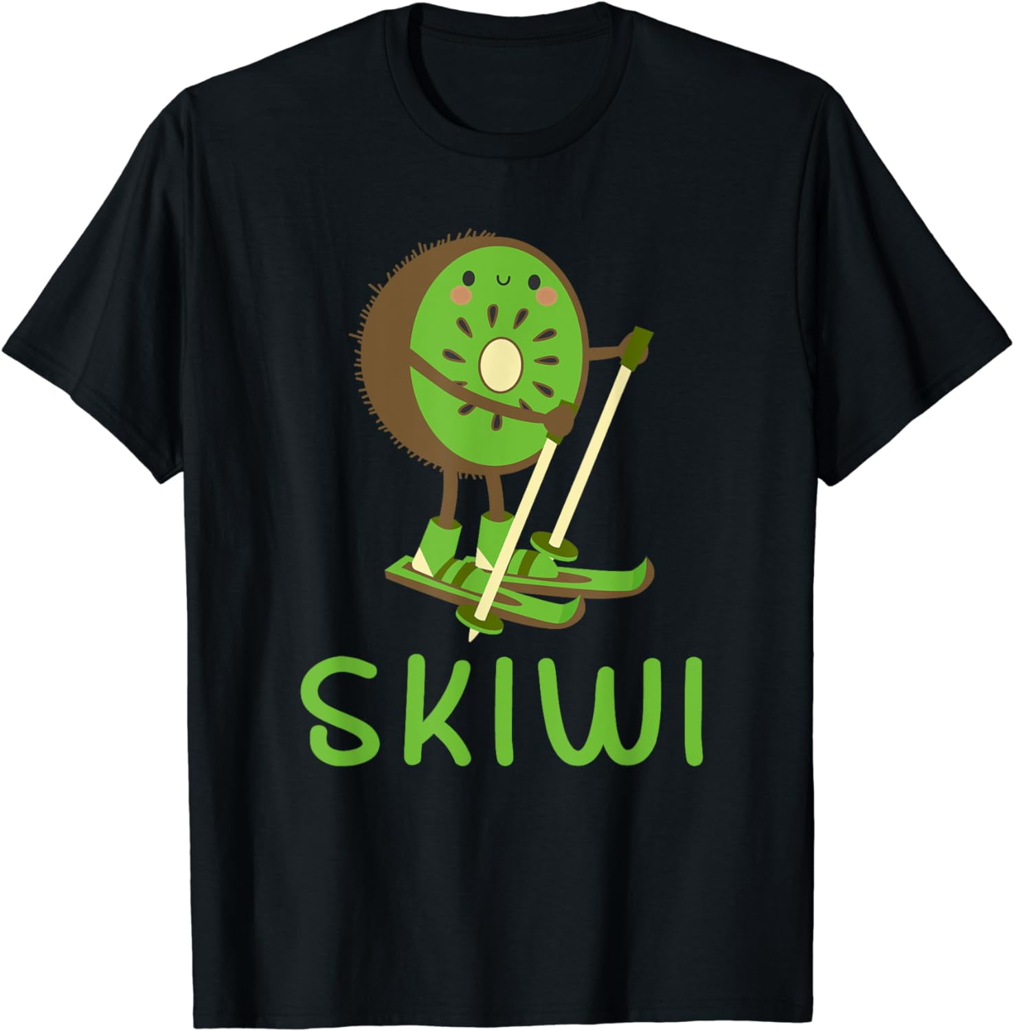 Skiwi Kiwi Ski Skier Fruit Fruits Winter Sports Apres T-Shirt - Walmart.com