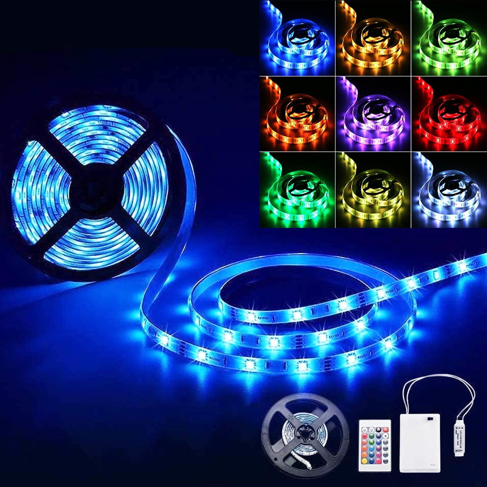 Skksst 1.64ft 15 LEDs Strip Lihgt Indoor Outdoor Waterproof RGB Color ...