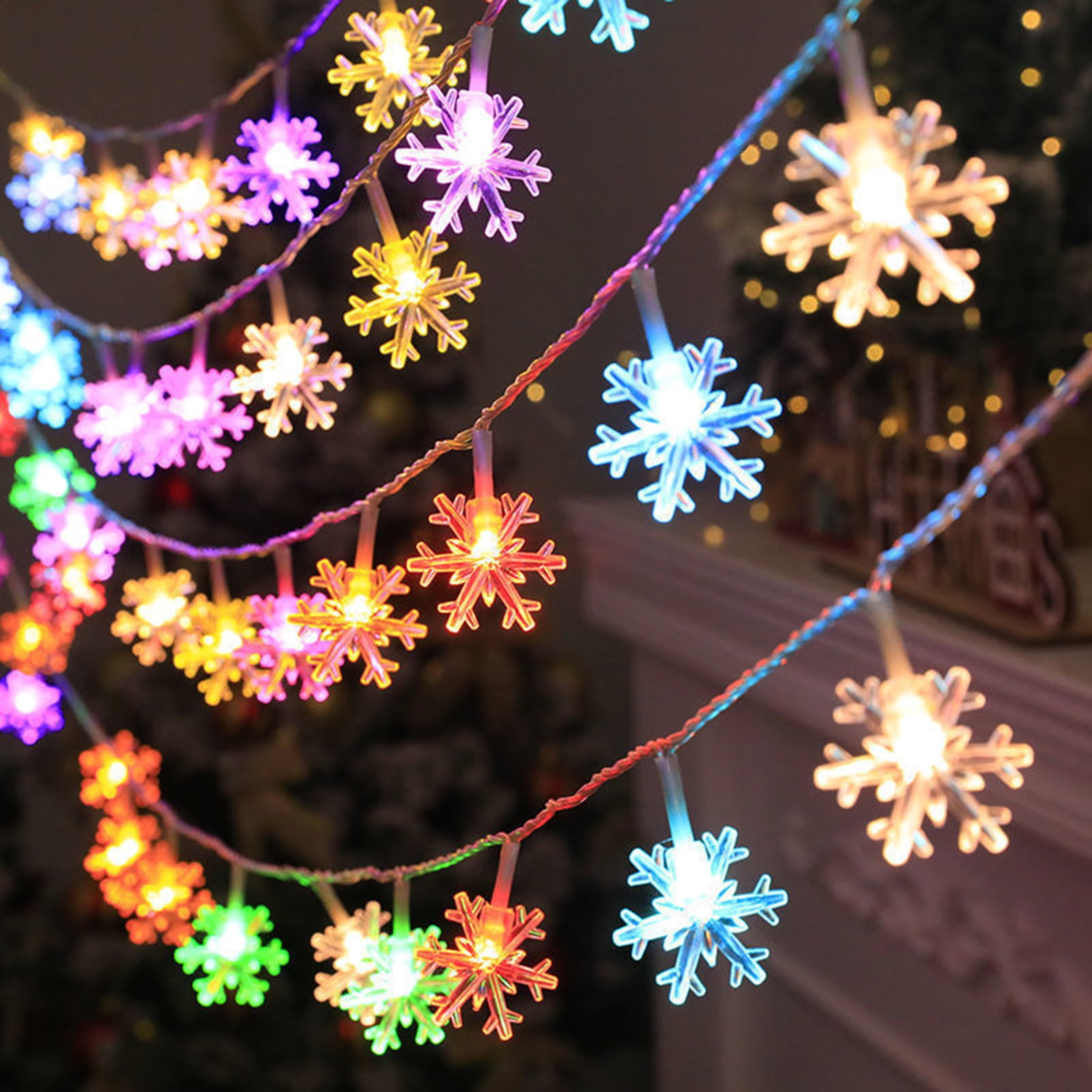Skksst Christmas Fairy Light LED Snowflake String Light Battery ...