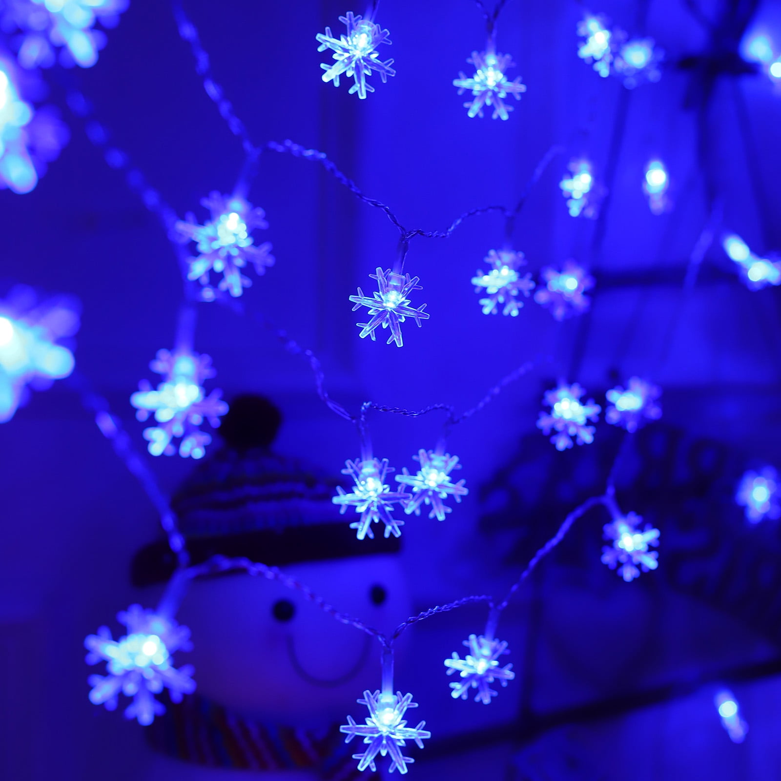Skksst Christmas Fairy Light LED Snowflake String Light Battery ...