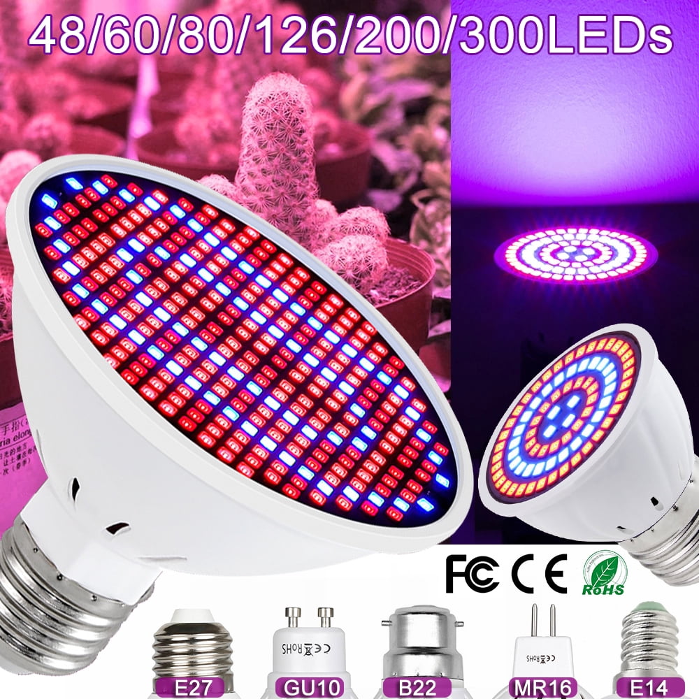 Skksst E14 Plant Grow Light Bulb 48 LEDs Red Blue Spectrum Indoor ...