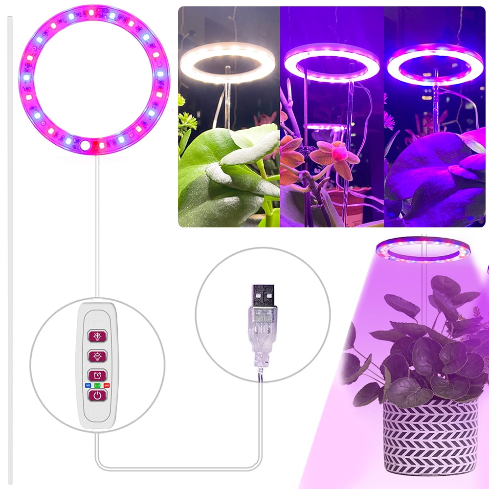 Skksst Halo Ring LED Grow Light Red Blue Full Spectrum Sunlike Lamp for ...
