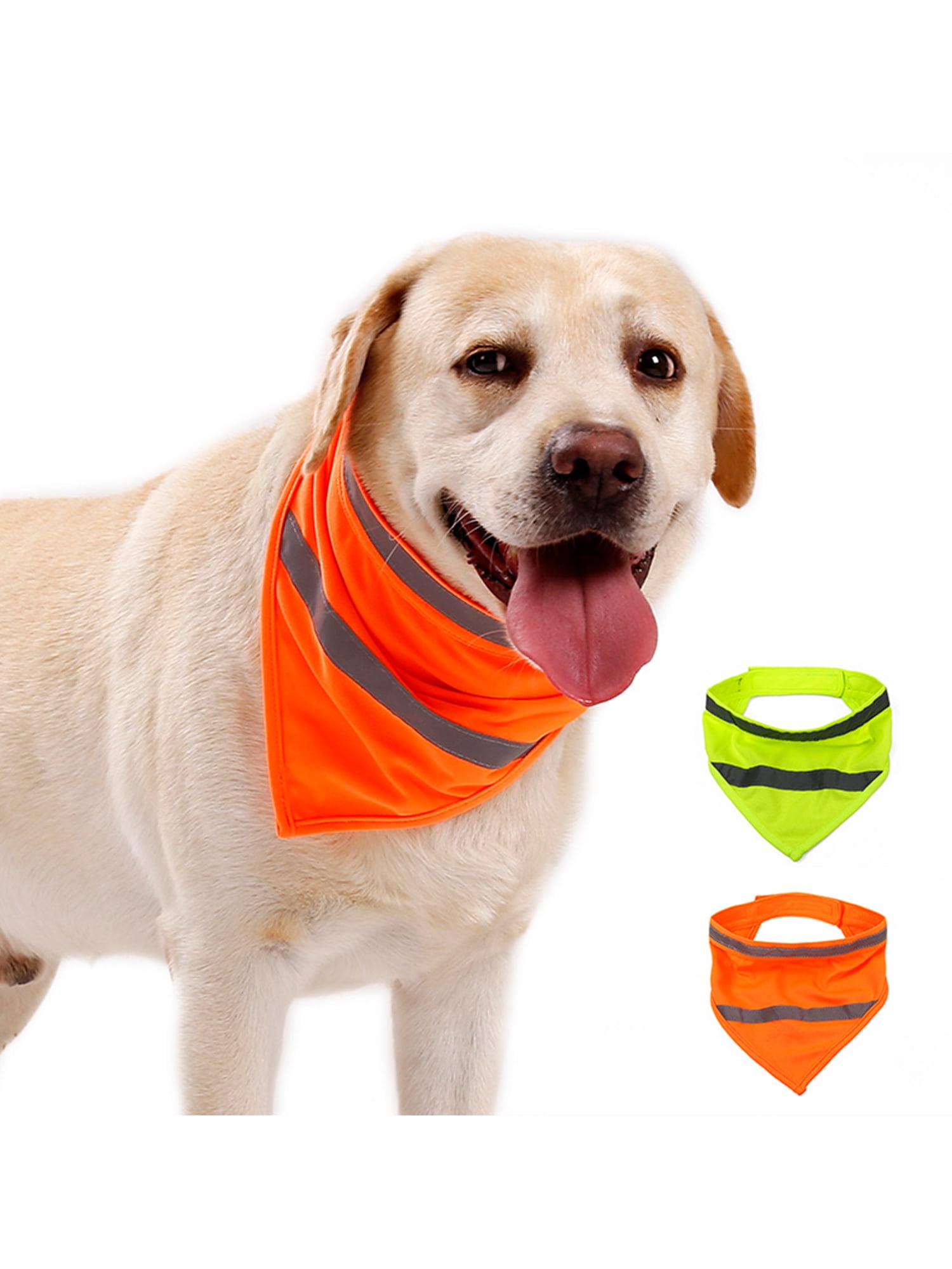 Skksst High Visibility Pet Bandana Reflective Saftety Scarf Dog ...