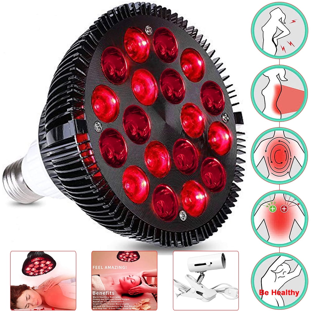Skksst Red Light Therapy Lamp Bulb 18W 54W LED 660nm Red light and ...
