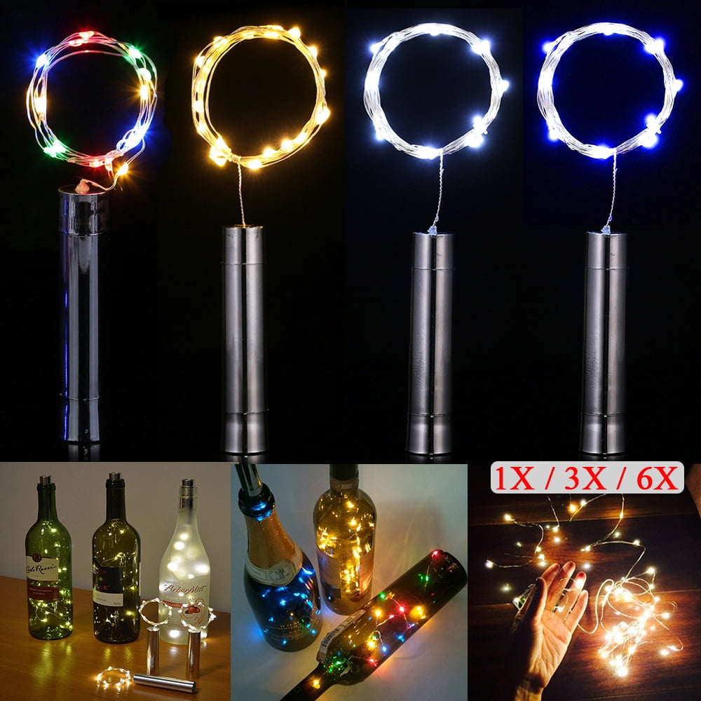 Skksst Wine Bottle Cork Light Battery Operated 15 LEDs Fairy String ...