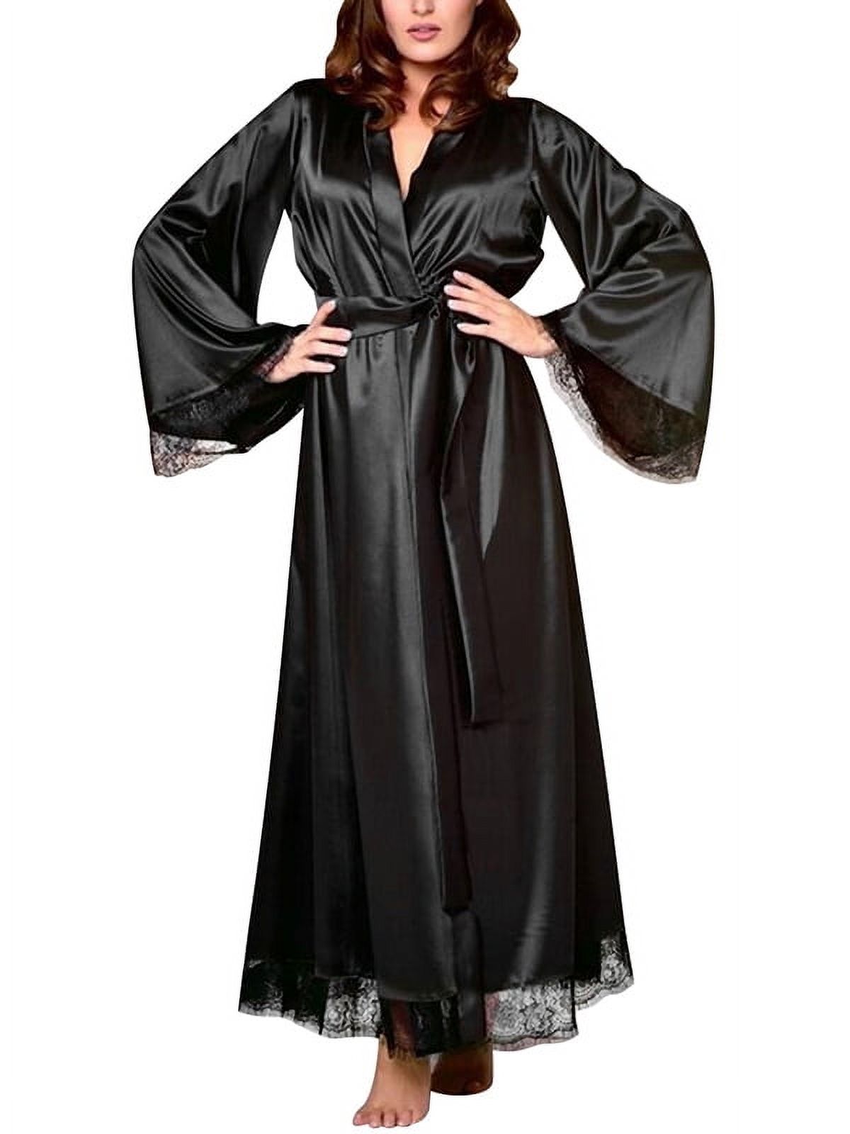 Skksst Womens Babydoll Satin Silk Sleepwear Lace Bride Nightdress Gown ...