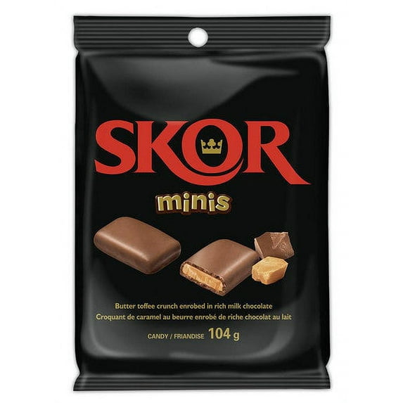 SKOR Minis Chocolate Butter Toffee Crunch, Milk Chocolate, 104g, Imported from Canada - Walmart.com