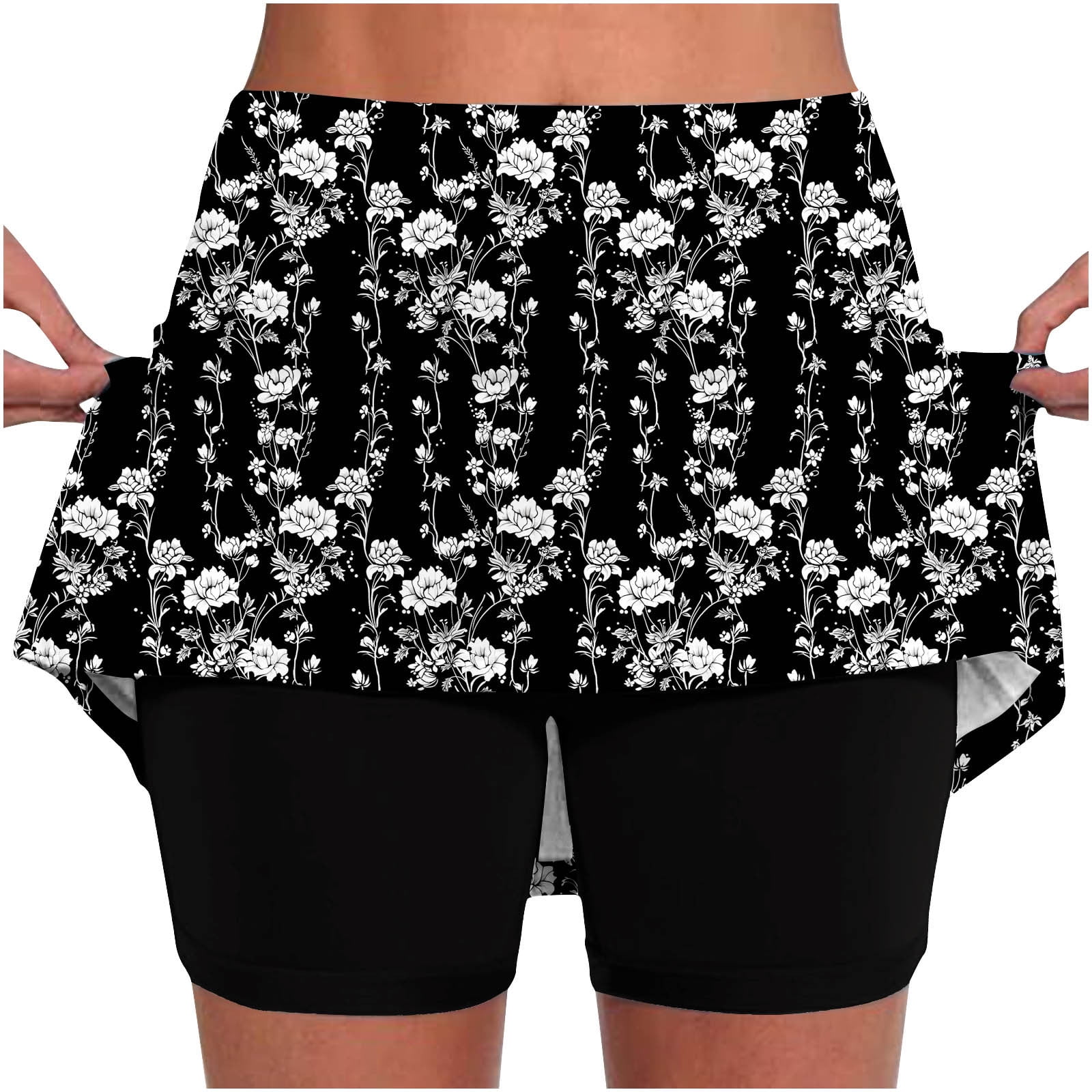 Skort for Women Floral Print Athletic Tennis Skorts with Built In ...