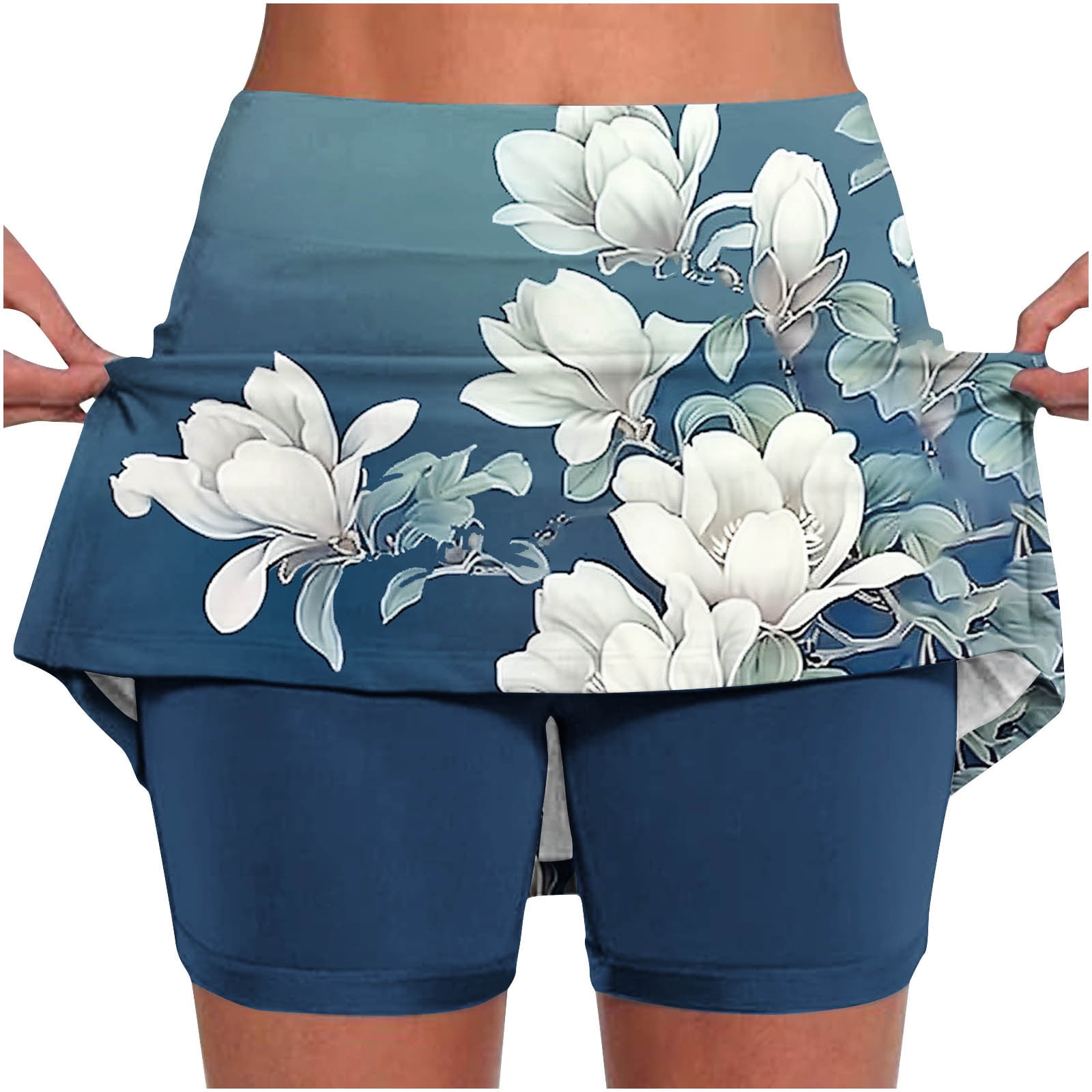 Skort for Women Floral Print Athletic Tennis Skorts with Built In ...