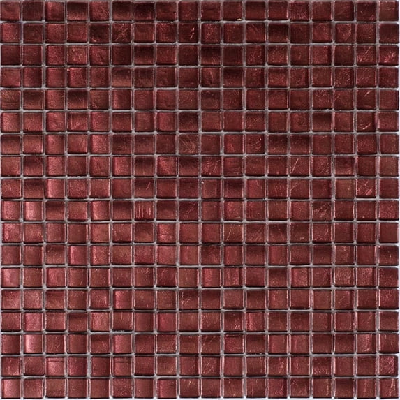 Skosh 11.6 in. x 11.6 in. Glossy Rouge Pink Glass Mosaic Wall and Floor ...