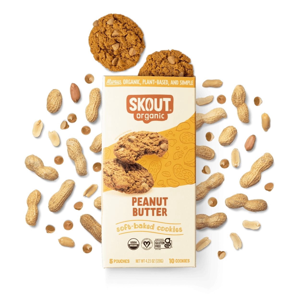 Skout Cookies, Soft Baked, Peanut Butter, Organic - 4.23 oz - Walmart.com