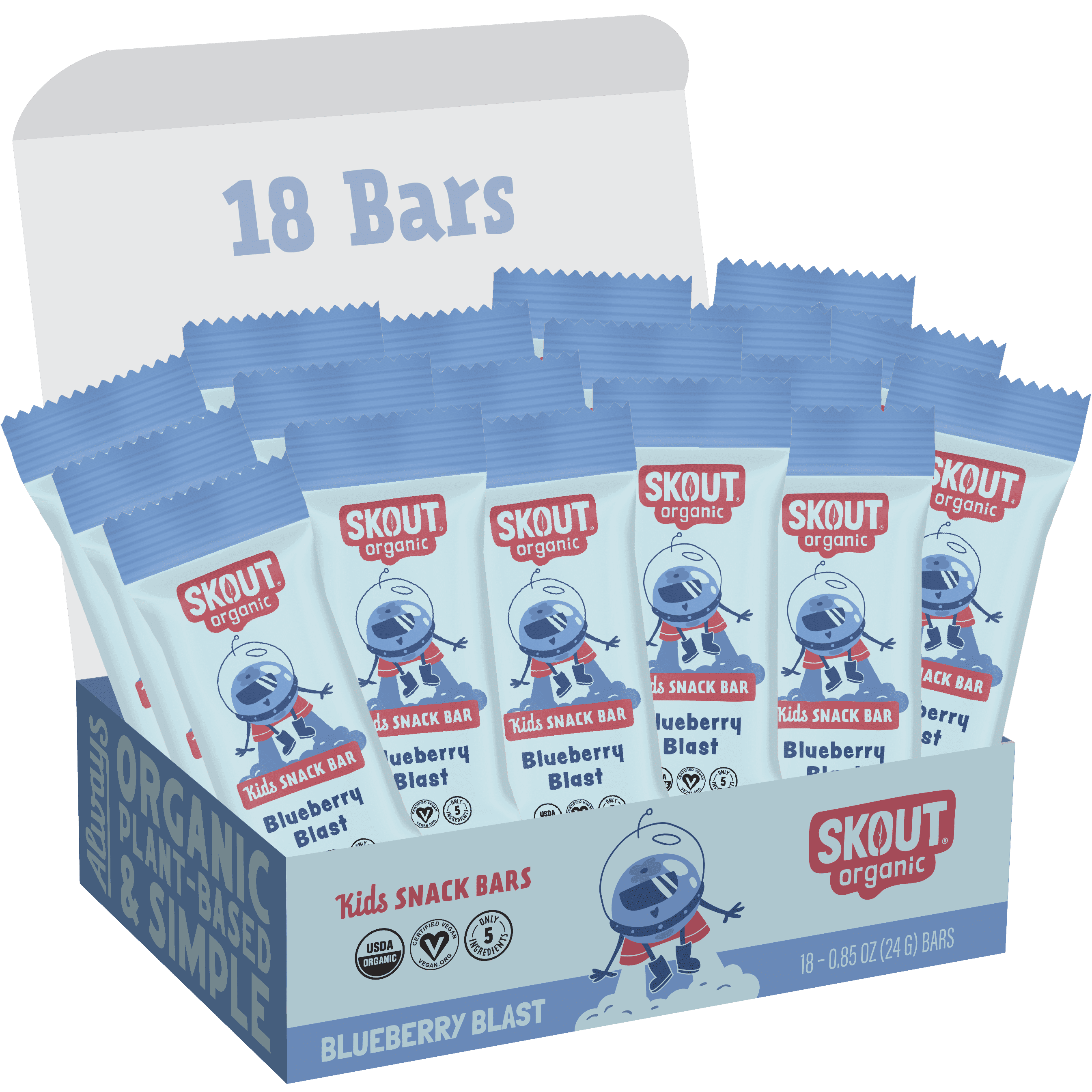 Skout Organic Blueberry Blast Kids Snack Bars - 18 Pack - Walmart.com