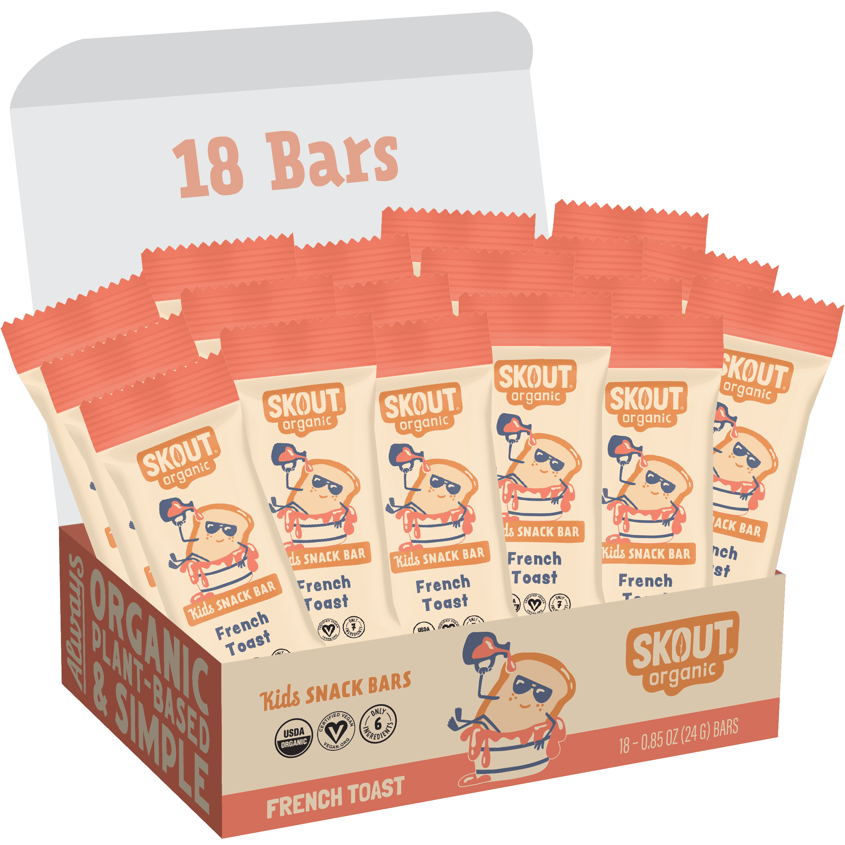 Skout Organic French Toast Kids Snack Bars (18 Pack) | Organic Kids ...