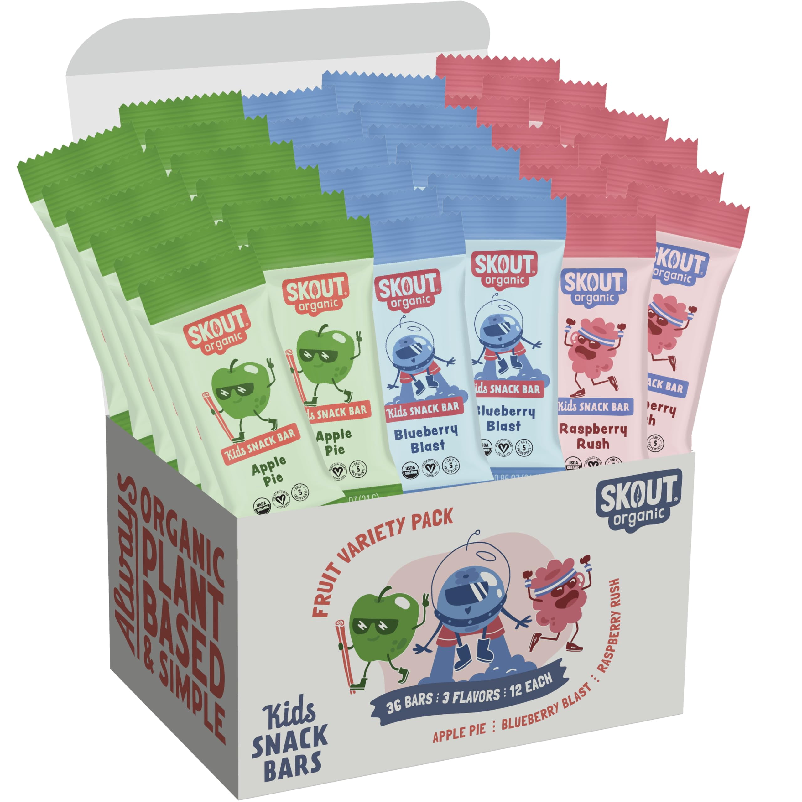 Skout Organic Real Food Bars for Kids GHH1Fruit Variety Pack (36 Pack ...