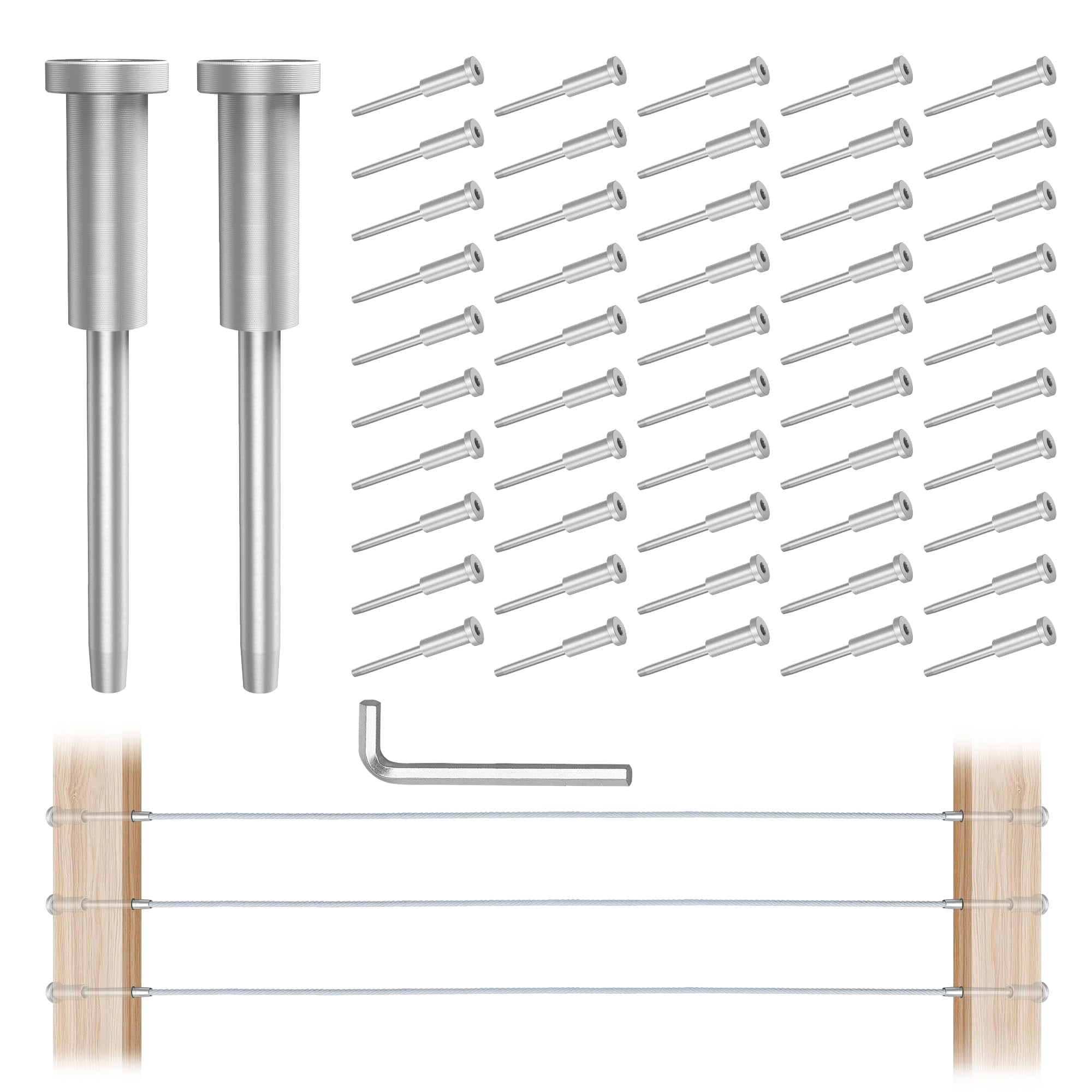 Skoworm 50pcs Invisible Cable Railing Hardware, 1/8" T316 Steel ...