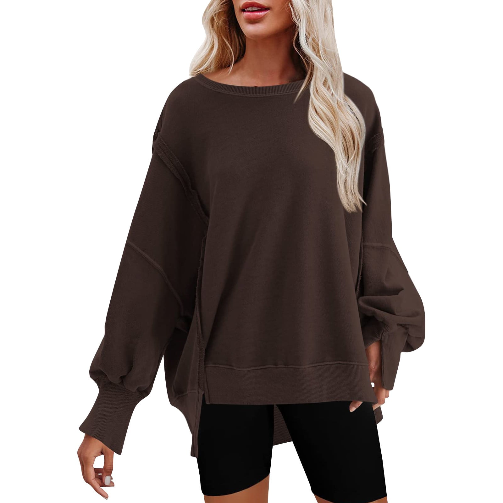 Skpblutn Plus Size Oversized Sweatshirt for Women Tops Over D Crewneck ...