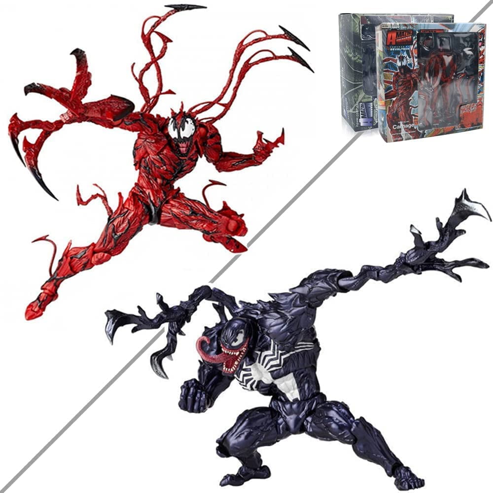 Skpitin 2Pcs Venom Carnage Action Figure -7inch Carnage Venom Toy ...