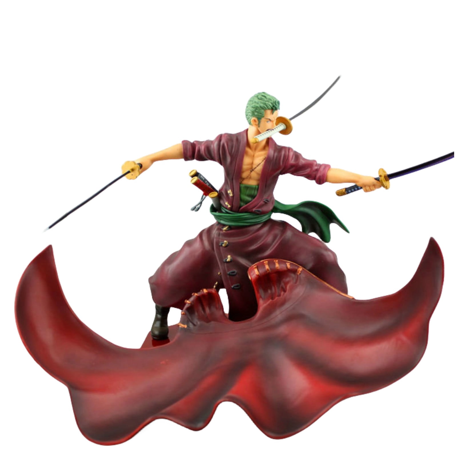 Skpitin Anime Character Red combat uniform Roronoa Zoro Figure Doll PVC ...