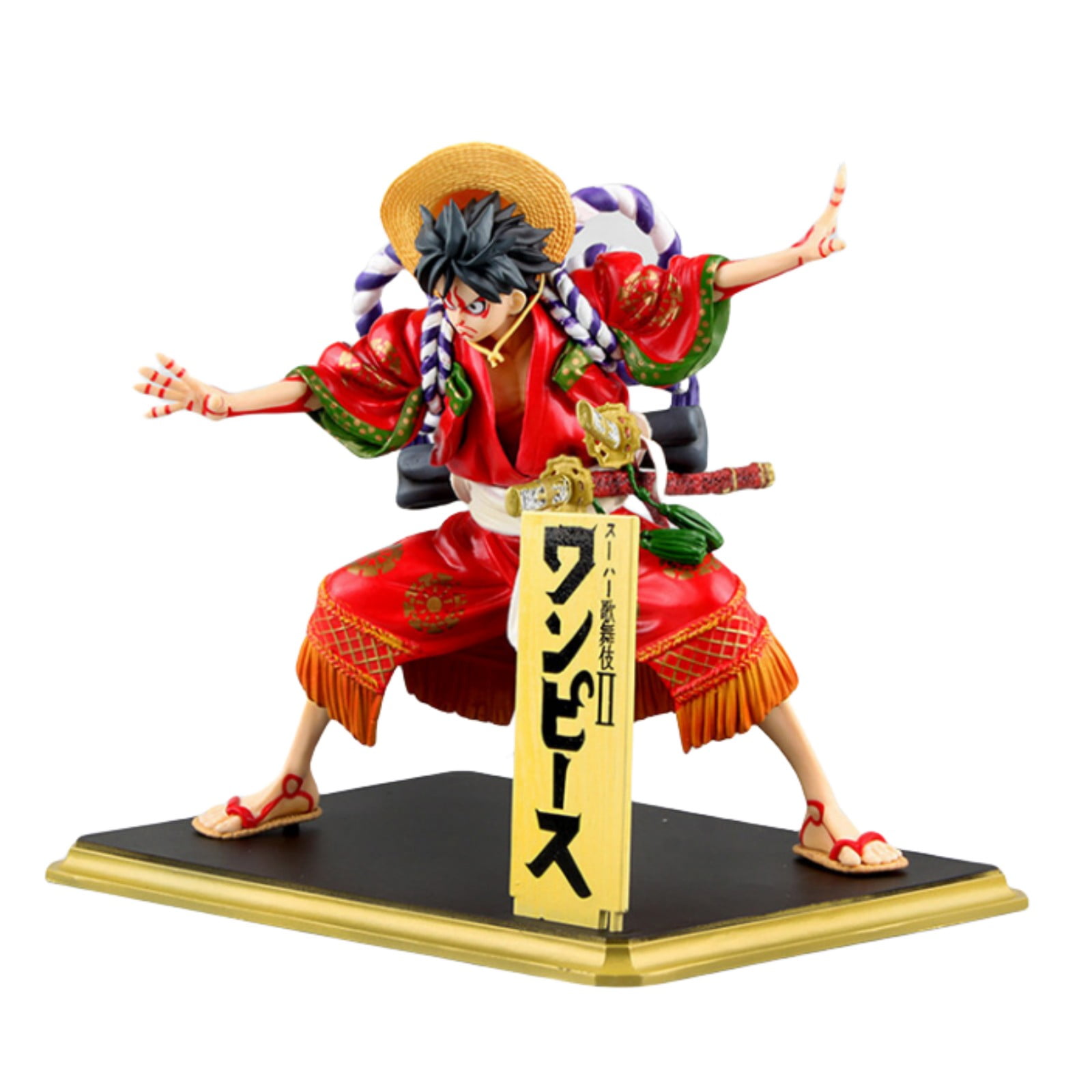 Skpitin Anime Figure Kabuki Luffy Figure Tabletop Handmade Model PVC ...