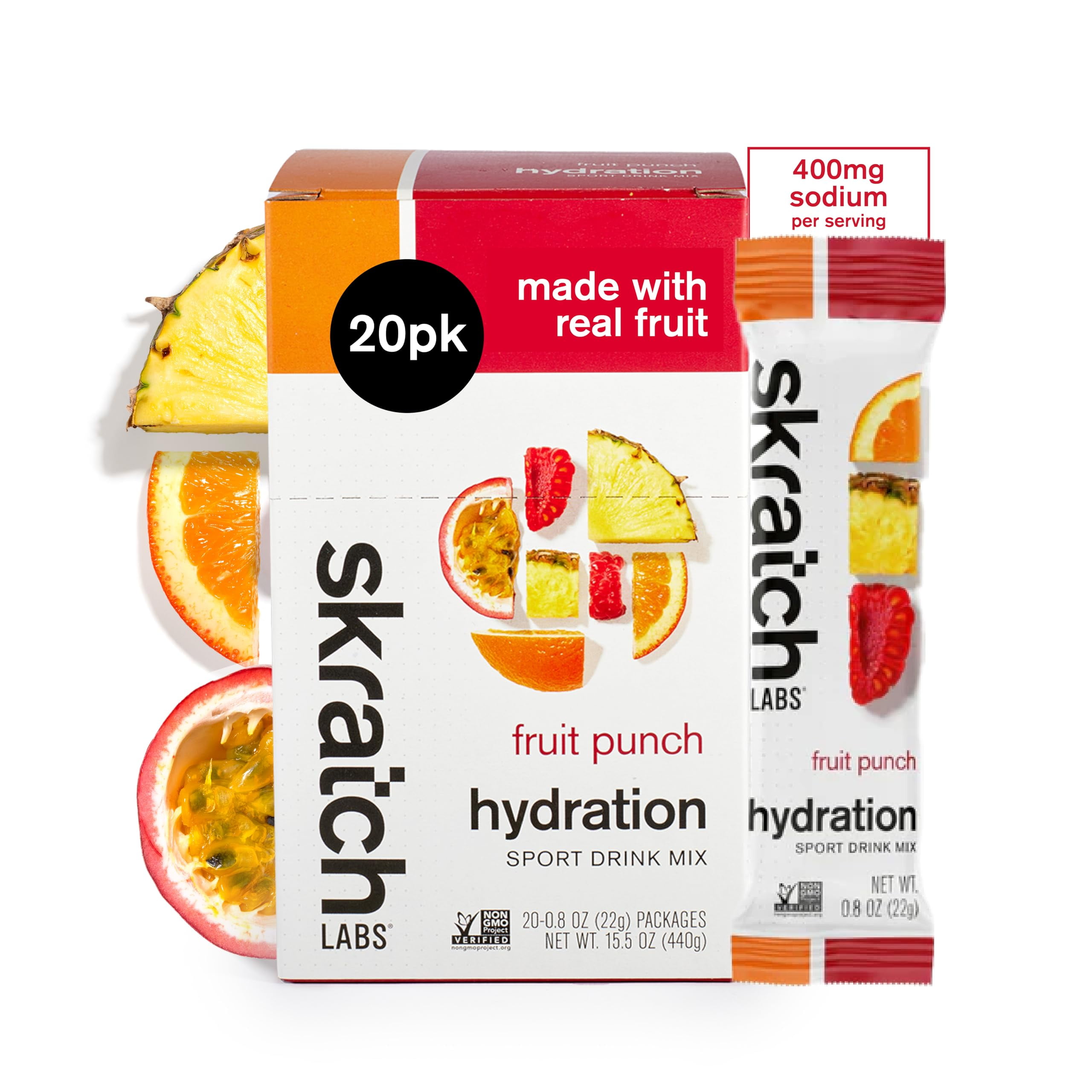 Skratch Labs Hydration Packets - Hydration Drink Mix, Fruit Punch (20ct ...