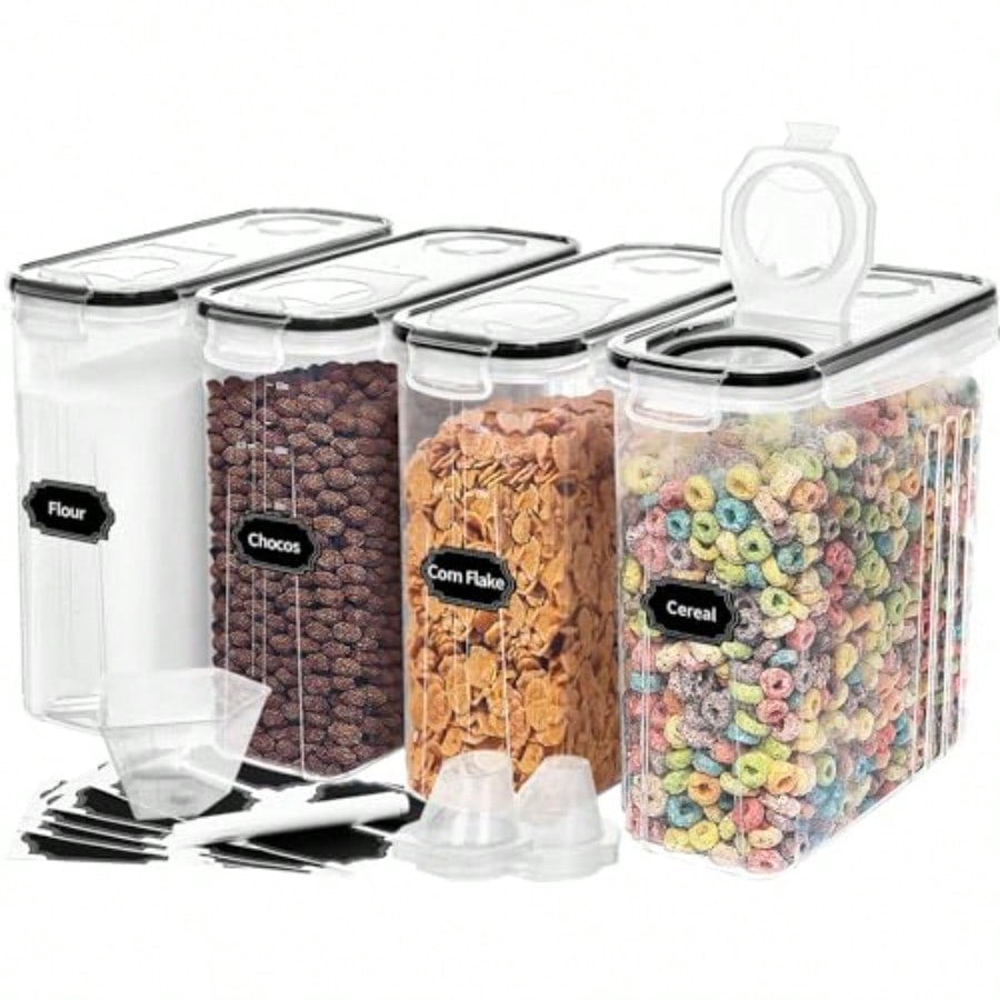 Skroam 4PCS Cereal Containers Storage [4L/135.2 oz] Airtight Food ...
