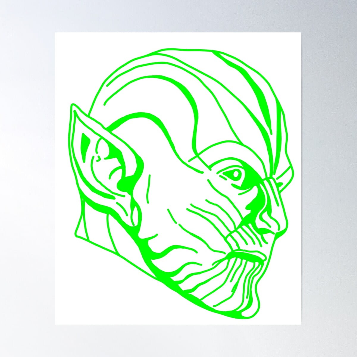 Skrull Green Alien Face Poster Wall Art, Modern Wall Decor For Living ...