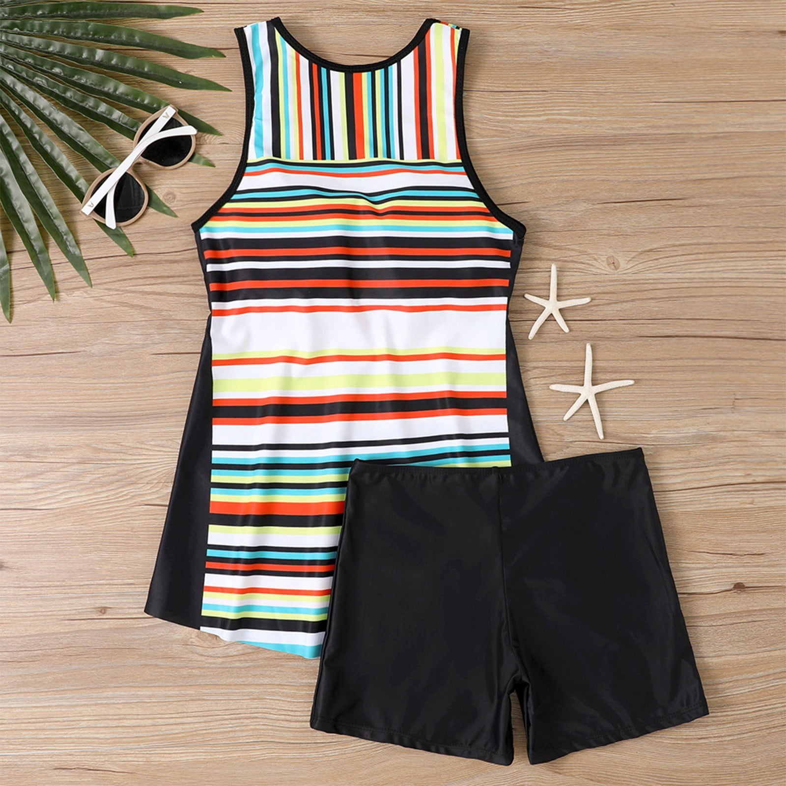 Sksloeg 2024 Modest Tankini Swimsuits Plus Size Bathing Suits Retro ...