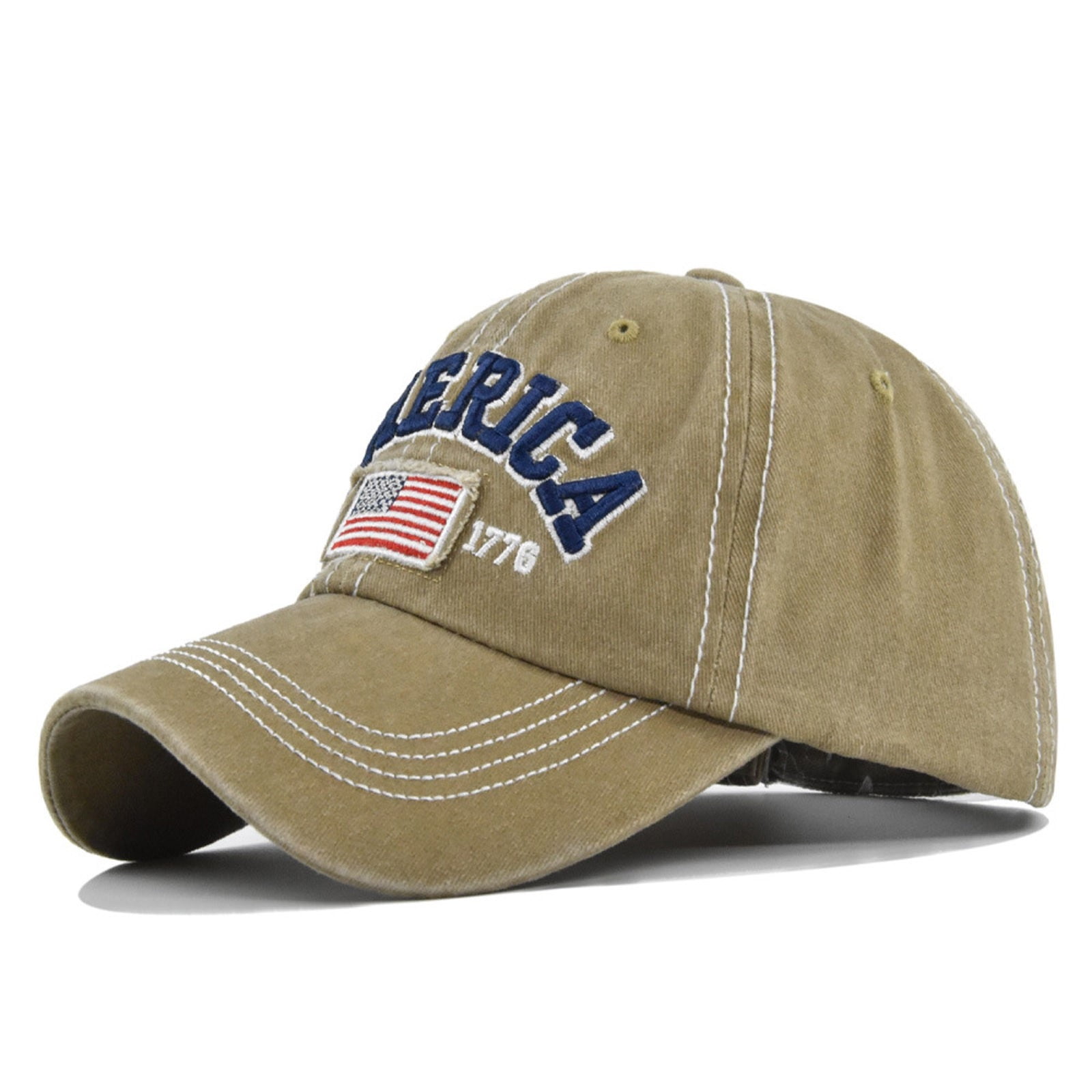 Sksloeg Hats for Women Distressed Ponytail Hat for Women American-Flag ...
