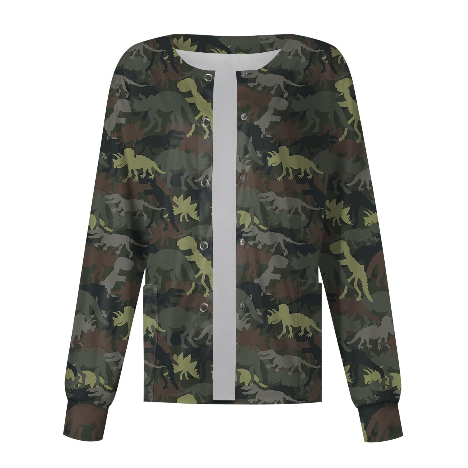 Sksloeg Plus Size Scrubs Jackets for Women Cartoon Printed Animal ...