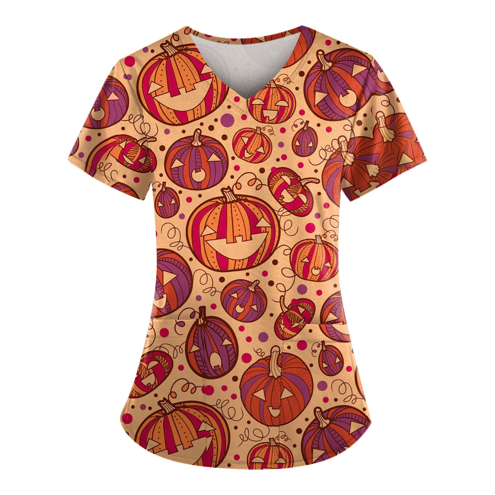Sksloeg Sksloeg Scrub Tops Women Stretchy Plus Size American Halloween ...